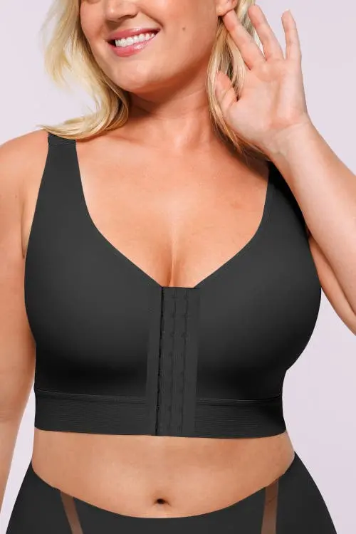SHAPELLX Airslim® Unlined Wireless Back Support Bra - Jet Black