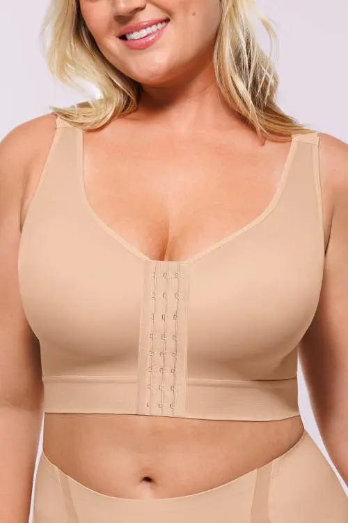 SHAPELLX Airslim® Unlined Wireless Back Support Bra - Medium Beige