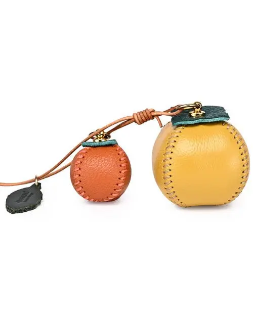 OLD TREND Persi Genuine Leather Botanical Fruit Charm - Mustard & Terra Cotta