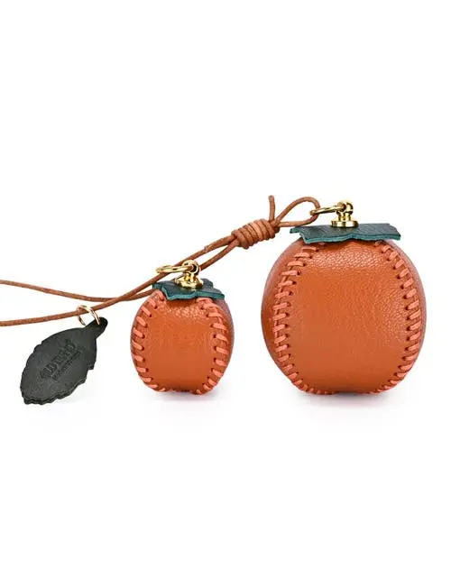 OLD TREND Persi Genuine Leather Botanical Fruit Charm - Terra Cotta