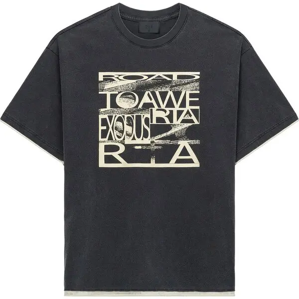 RtA Elian Road To Awe Double Layer Graphic T-shirt - Black Exodus