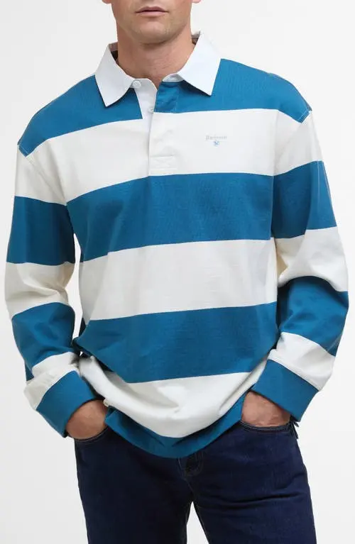 Barbour Broome Stripe Cotton Rugby Shirt - Midnight