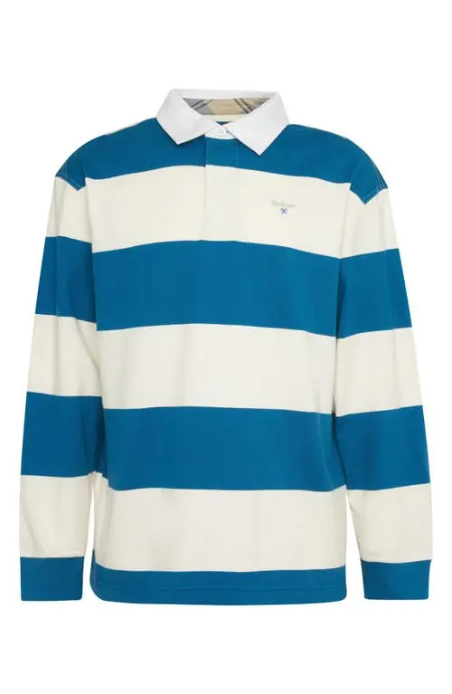 Barbour Broome Stripe Cotton Rugby Shirt - Midnight