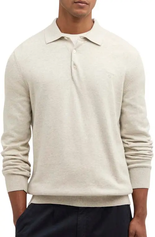 Barbour Long Sleeve Pima Cotton Polo - Neutral