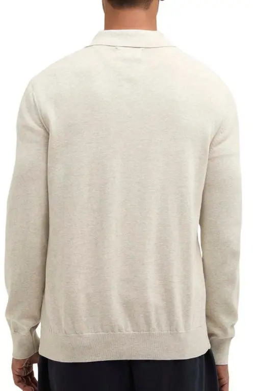 Barbour Long Sleeve Cotton Polo - Neutral