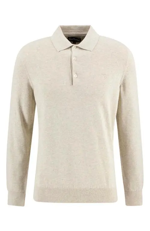 Barbour Long Sleeve Cotton Polo - Neutral