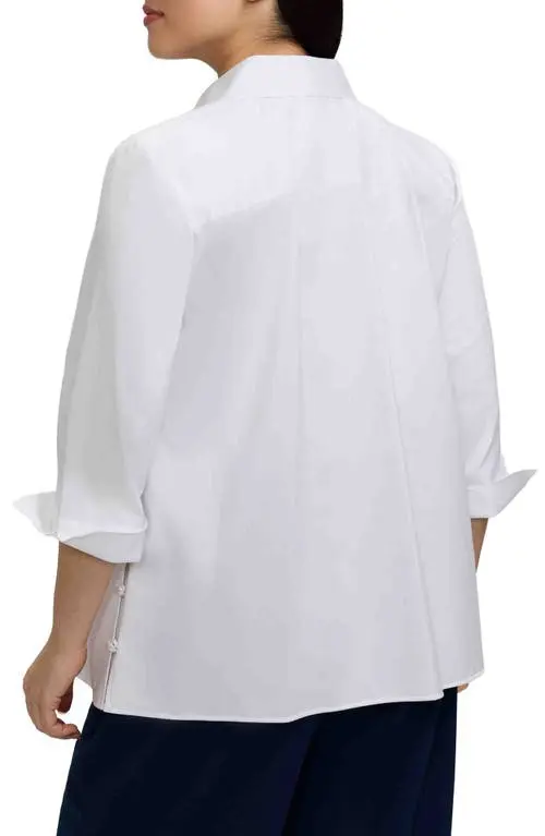 Foxcroft Beatrice Side Button Shirt - White