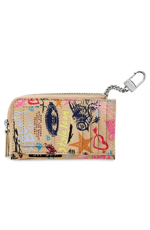 Marc Jacobs The Punk Scribble Top Zip Multi Wallet - Beige Multi