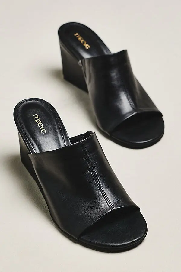 Maeve Open-toe Wedges - Black