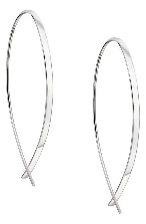 Lana Jewelry 14k Gold Small Upside Down Hoop Earrings - White Gold