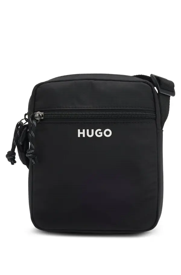 Hugo Crossbody Bag With Contrast Logo - Black