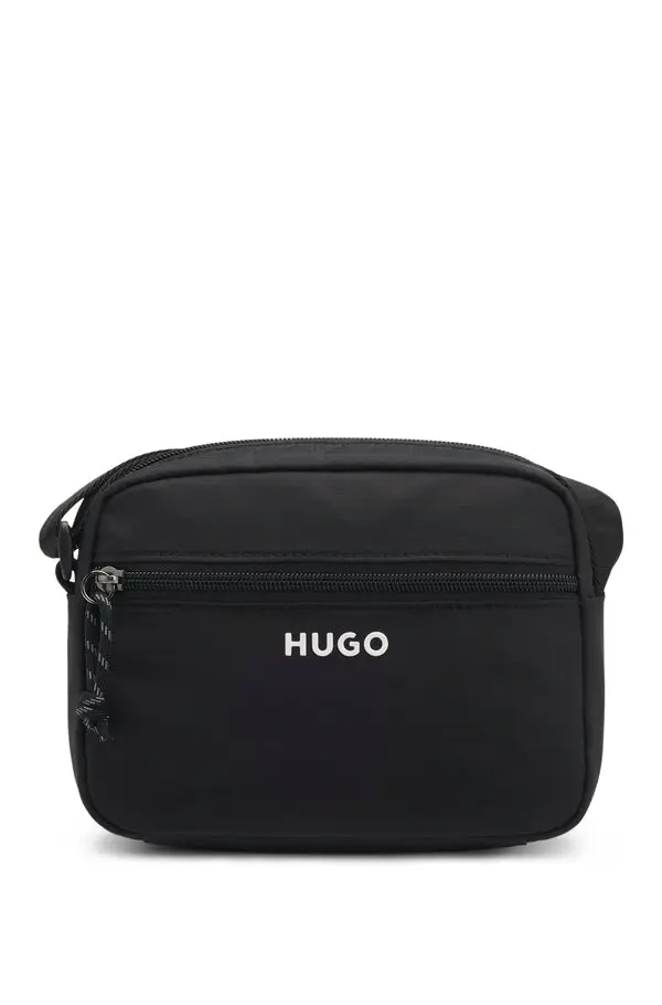 Hugo Crossbody Bag With Contrast Logo Print - Black