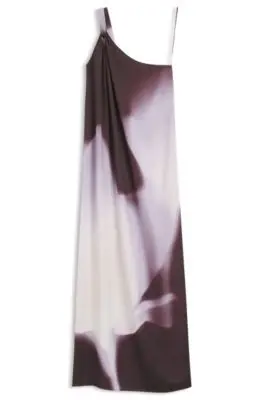 BOSS One-shoulder Floral Print Dress