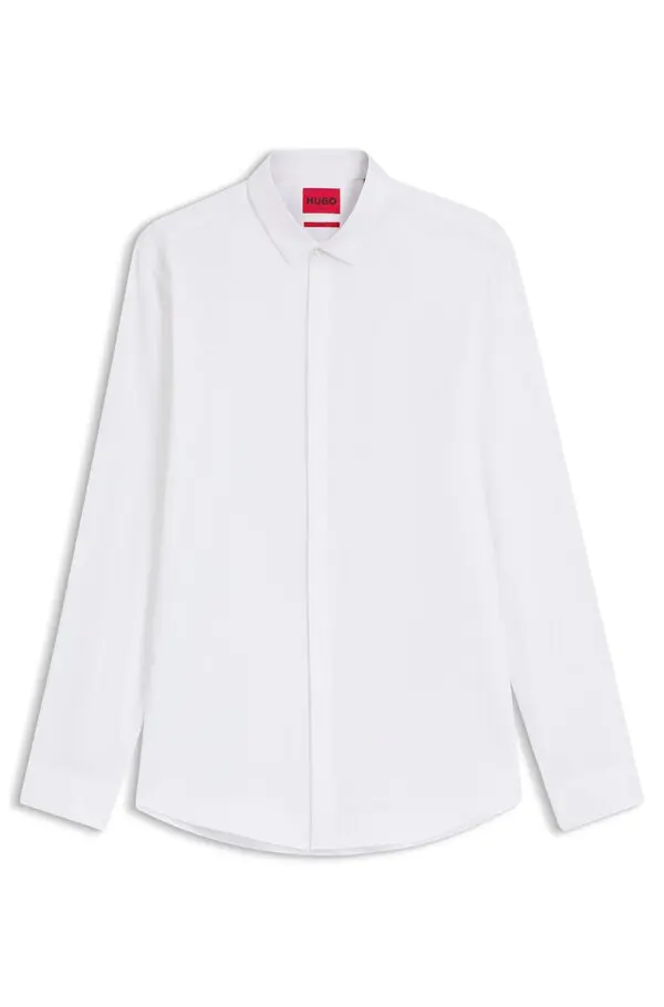 Hugo Slim-fit Shirt In Stretch Cotton - White