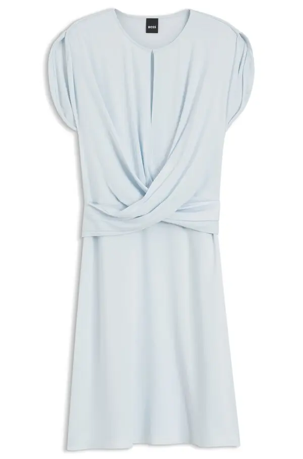 BOSS Wrap-detailed Dress - Light Blue