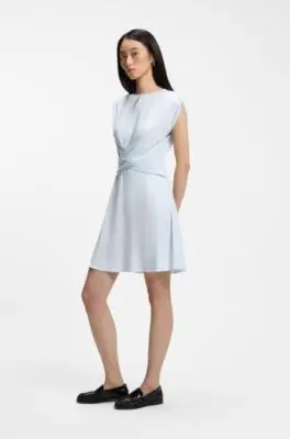 BOSS Wrap-detailed Dress - Light Blue