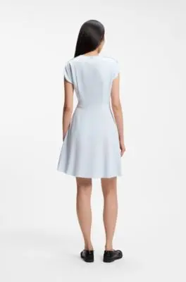 BOSS Wrap-detailed Dress - Light Blue