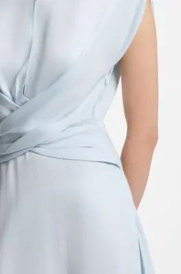 BOSS Wrap-detailed Dress - Light Blue