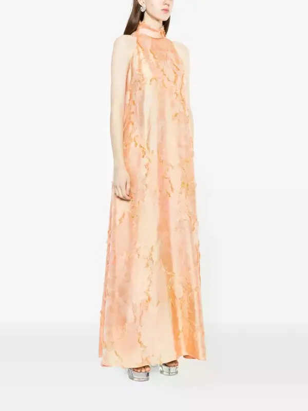 Amsale Jacquarded Trapeze Maxi Dress