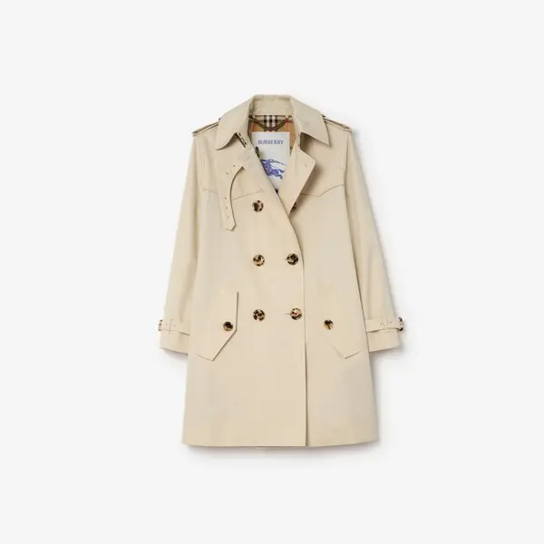 Burberry Short Summerside Gabardine Trench Coat - Clam Beige