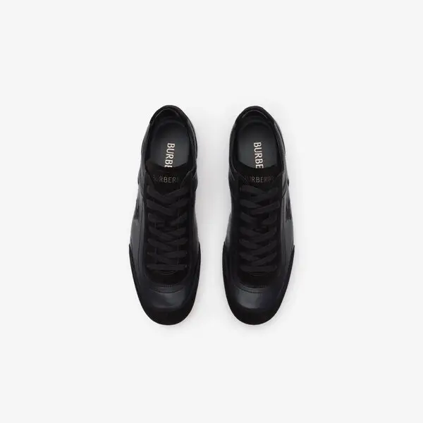 Burberry Leather Knight Runner Sneakers - Black