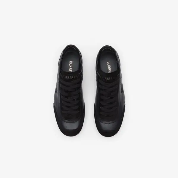 Burberry Leather Knight Runner Sneakers - Black
