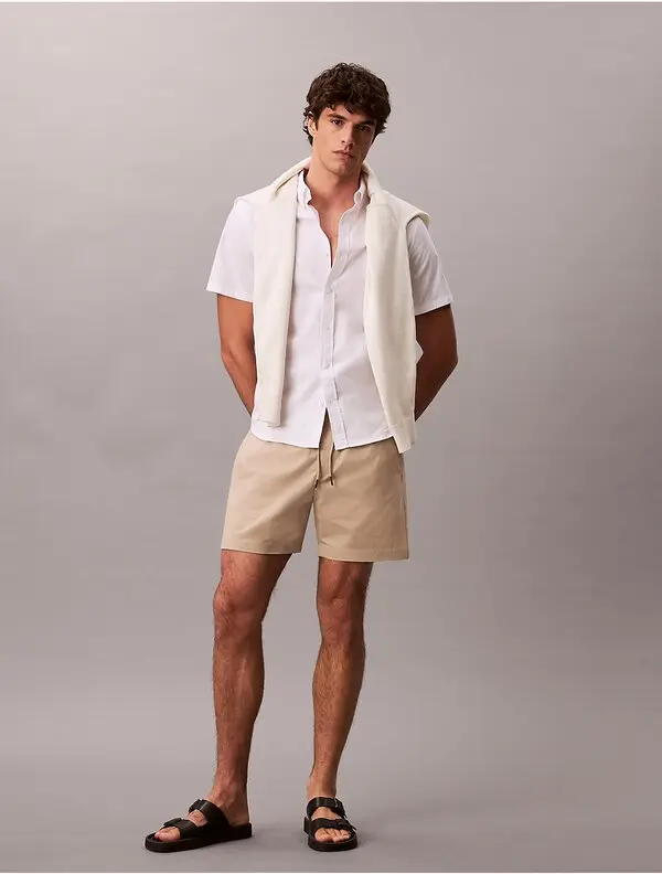 Calvin Klein Cotton Stretch Chino Pull-on Shorts - Plaza Taupe