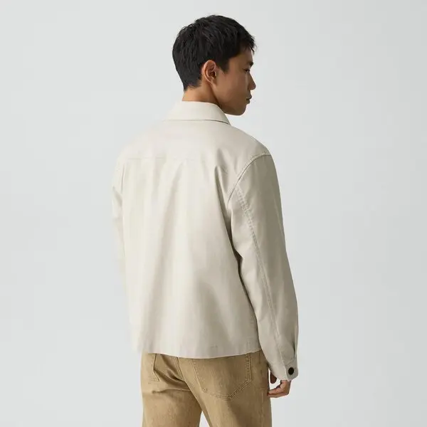 Theory Button-up Jacket In Moonsoft Cotton