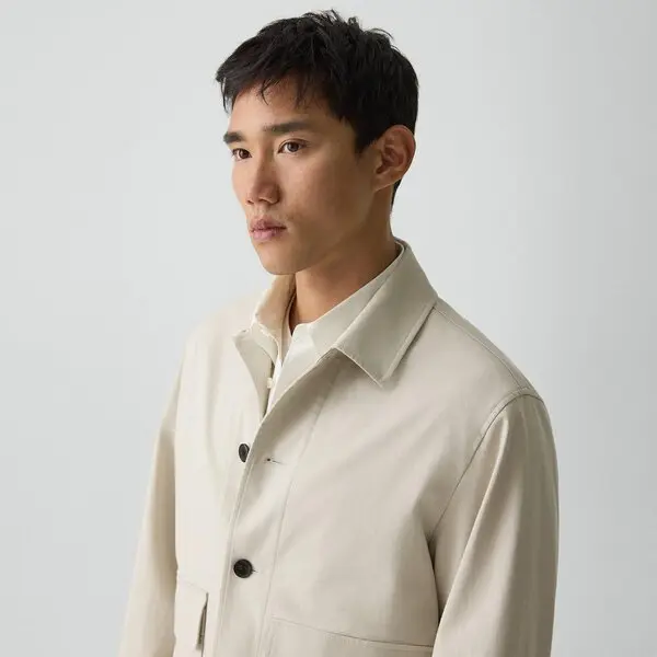 Theory Button-up Jacket In Moonsoft Cotton
