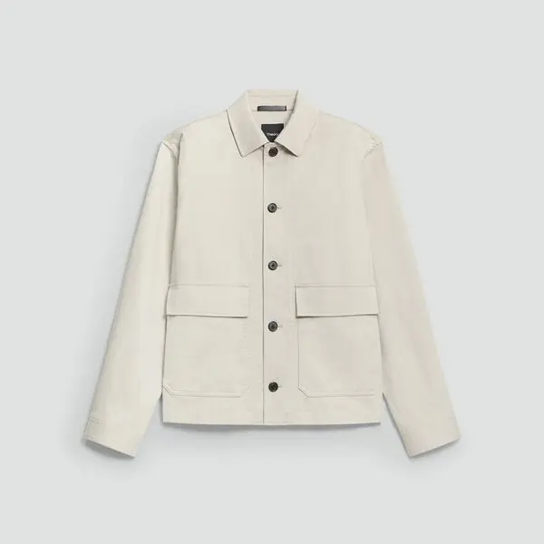 Theory Button-up Jacket In Moonsoft Cotton