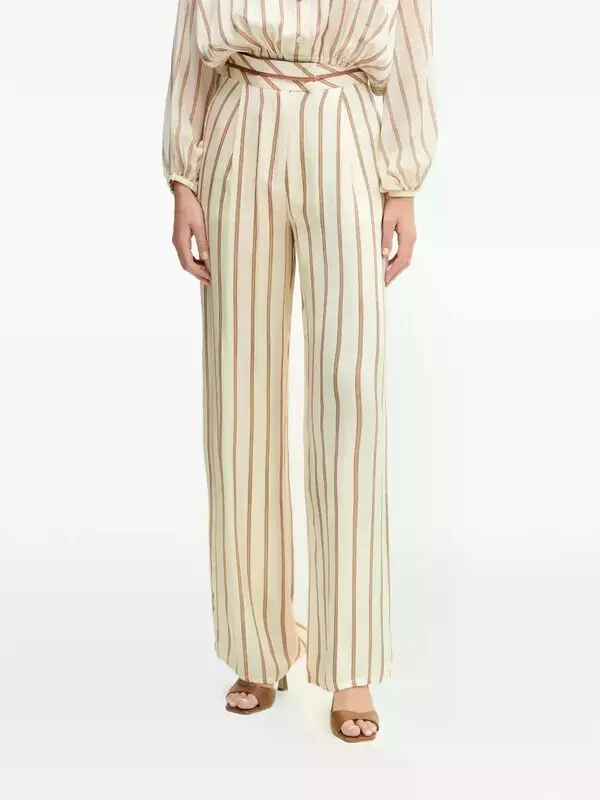 SIMONA CORSELLINI Striped Pleated Front Trousers