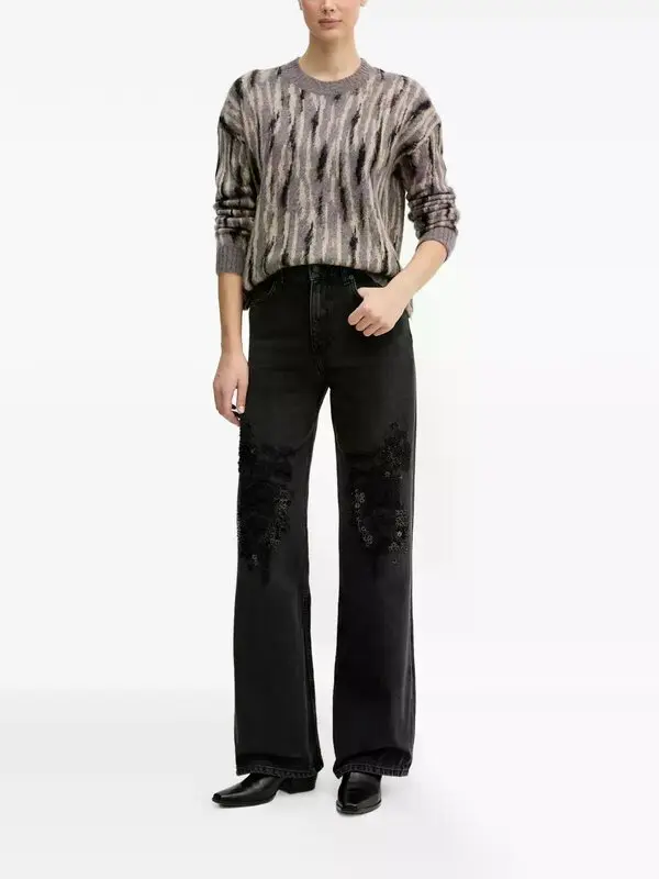 Sisley Embellished Five-pocket Jeans