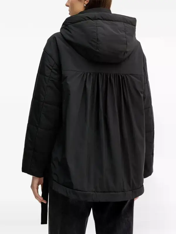 Sisley Hooded Quilted Jacket - Black