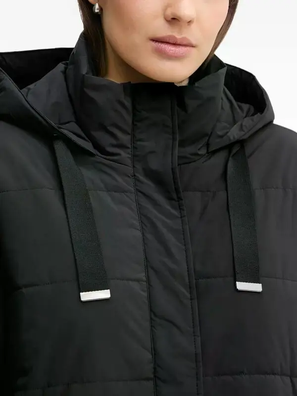 Sisley Hooded Quilted Jacket - Black