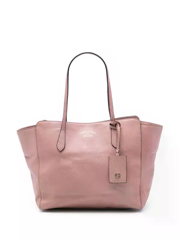 Gucci Medium Leather Swing Tote Bag - Pink