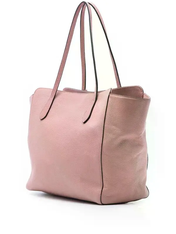Gucci Medium Leather Swing Tote Bag - Pink