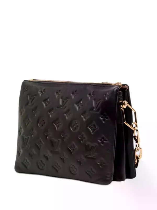 LOUIS VUITTON Monogram Embossed Lambskin Coussin Pm - Black
