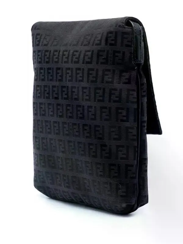 Fendi Zucchino Canvas Crossbody Bag - Black