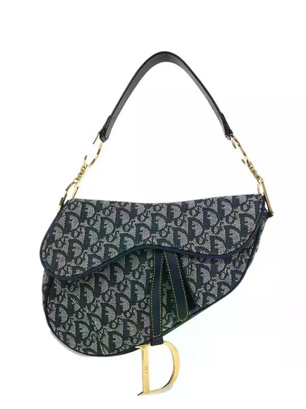 Dior 2000 Saddle Oblique Jacquard Tote Bag - Blue