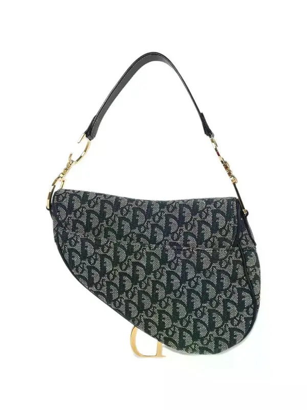 Dior 2000 Saddle Oblique Jacquard Tote Bag - Blue