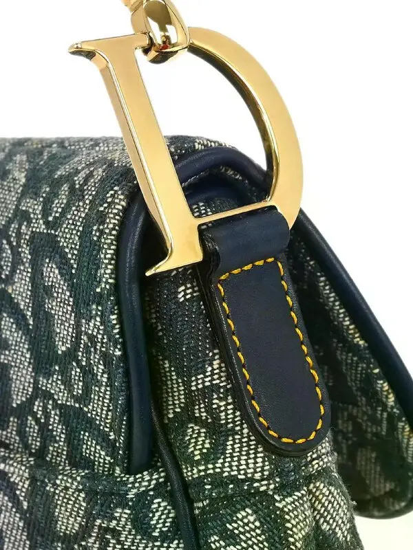 Dior 2000 Saddle Oblique Jacquard Tote Bag - Blue