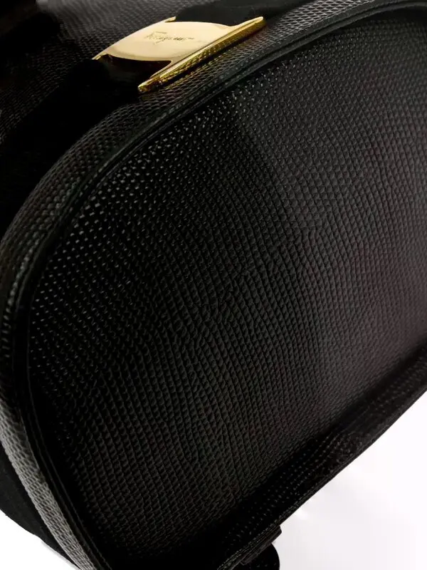 FERRAGAMO 1990-2000s Textured Leather Backpack - Black