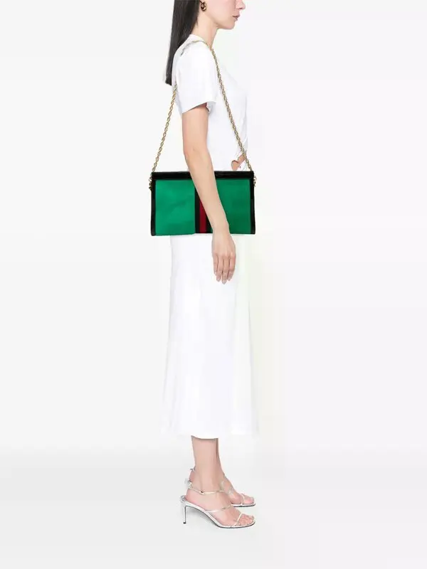 Gucci Medium Suede Web Ophidia Chain Shoulder Bag