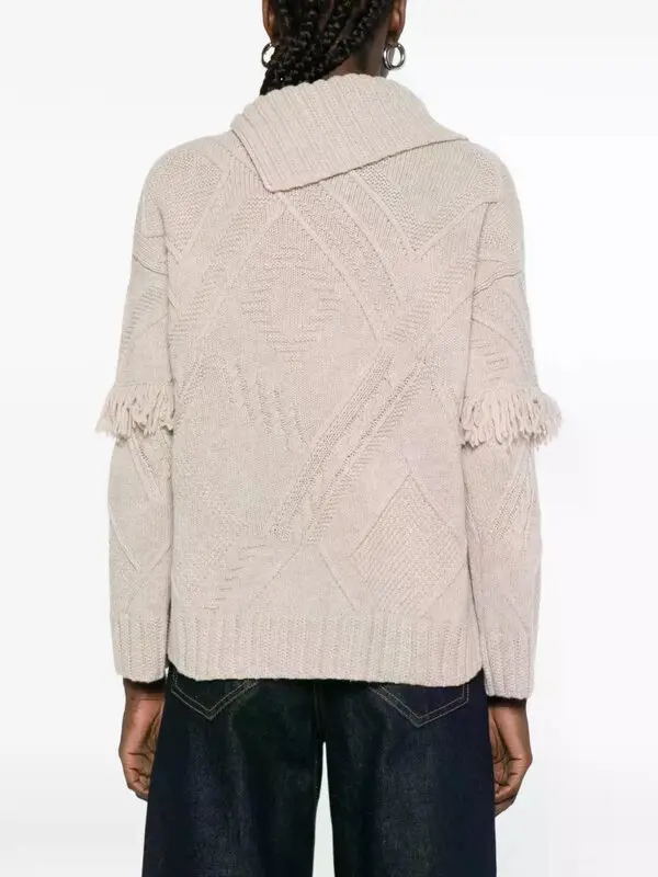 Max Mara Mastro Fringed Sweater - Neutrals