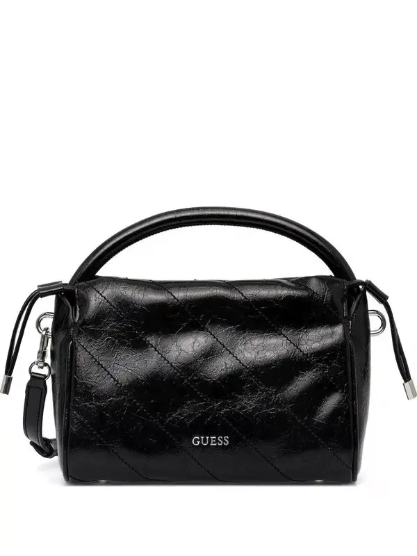 Guess Amys Quilted Top-handle Tote Bag - Black
