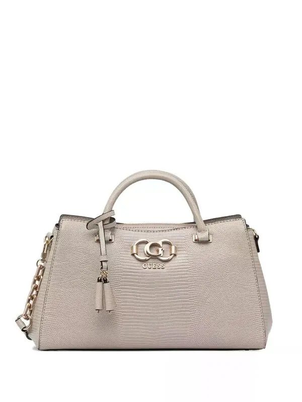 Guess Salinge Lizard-effect Chain Tote Bag - Neutrals