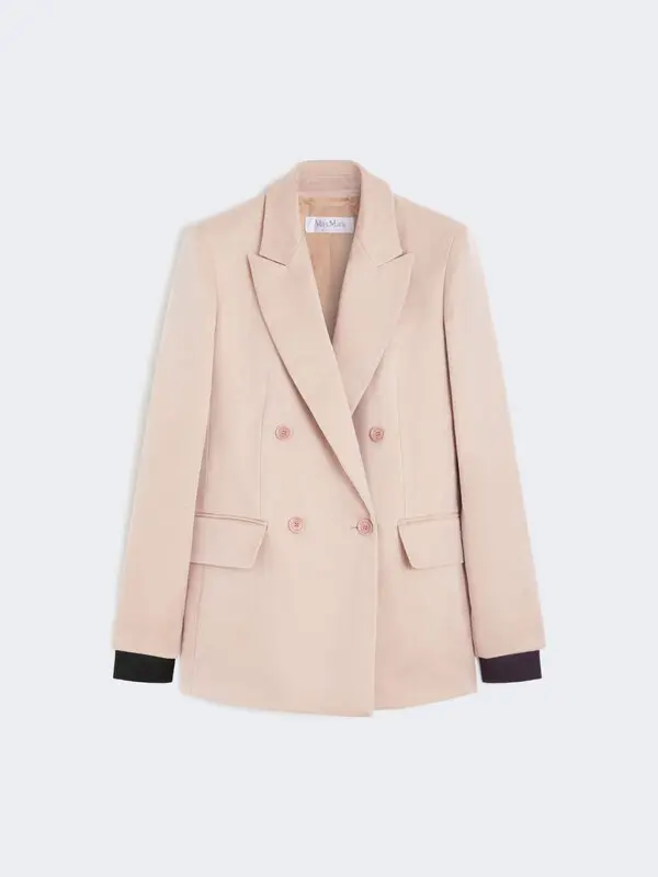 Max Mara Oversized Blazer In Organza And Linen Canvas - Camel