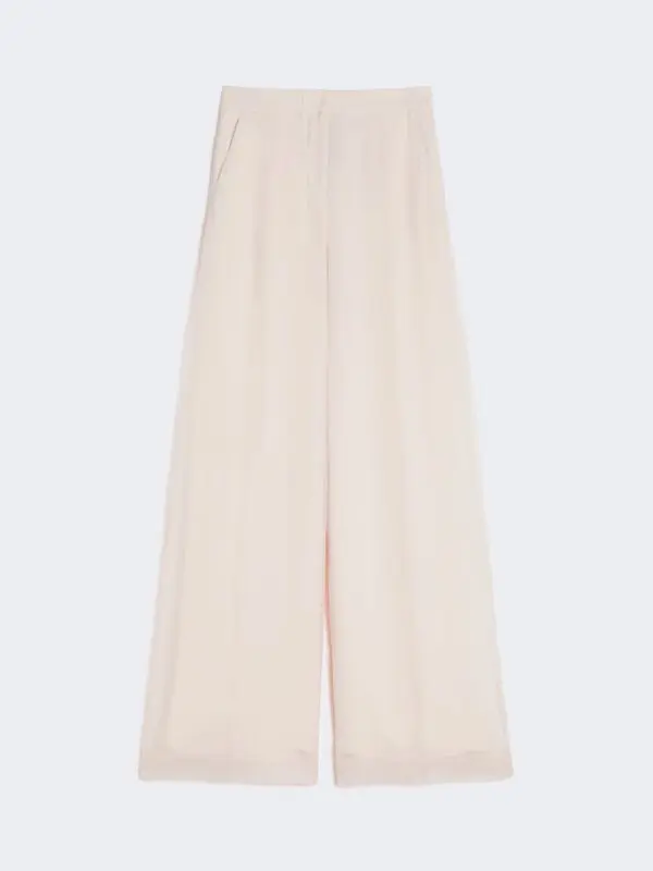 Max Mara Silk Organza Straight-leg Trousers - Powder