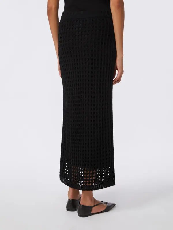Max Mara Mesh Knit Cotton Skirt - Black
