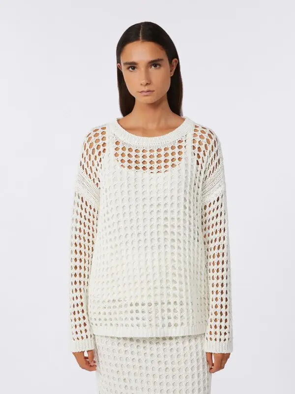 Max Mara Cotton Mesh Jumper - Optical White
